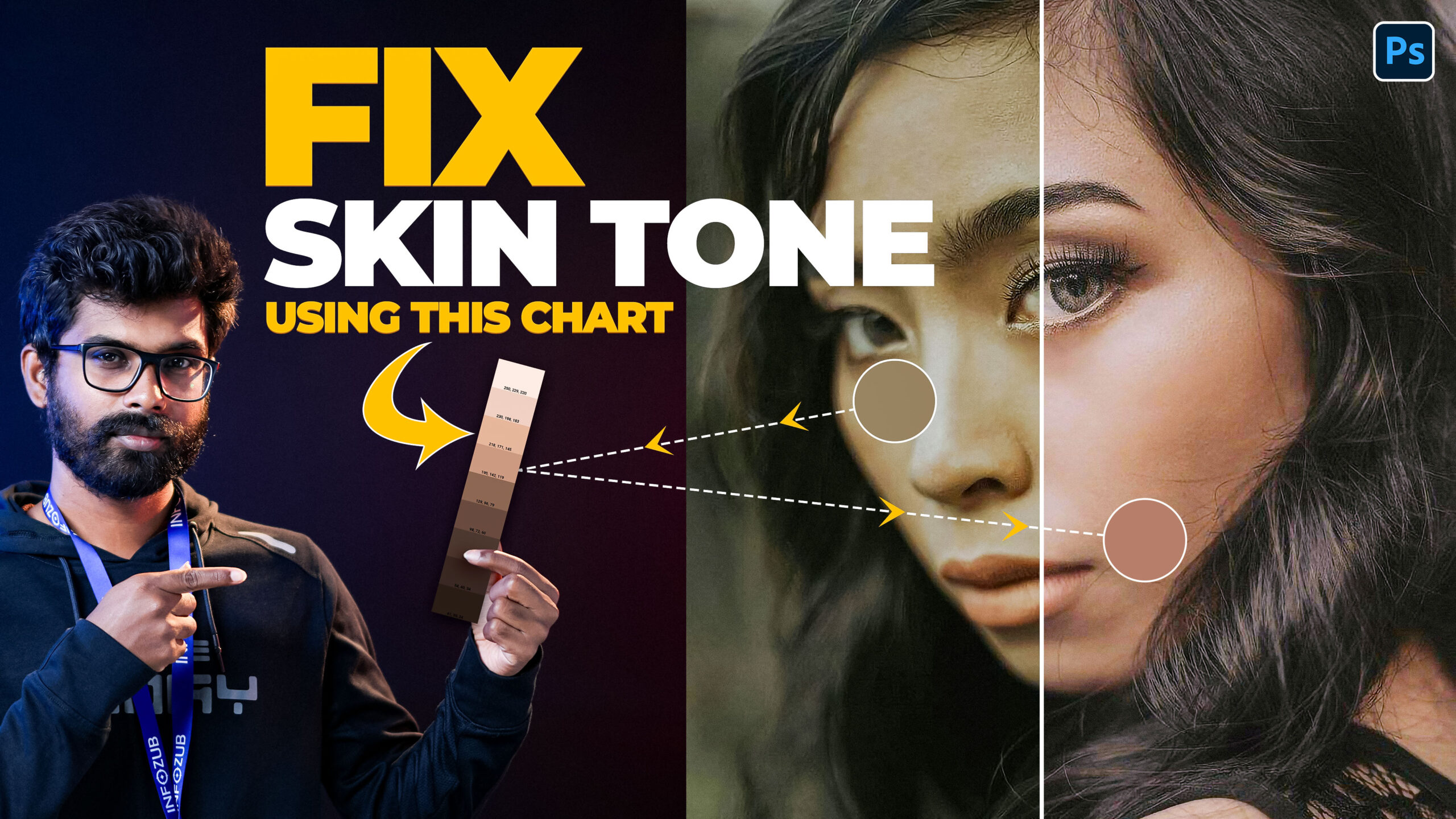 How to Perfectly Match Skin Tones Using a Skin Tone Chart in Photoshop ...